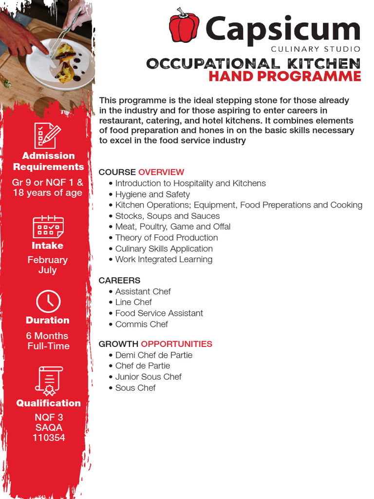 Occupational Kitchen Hand-2024 | PDF | Chef | Vocational Education