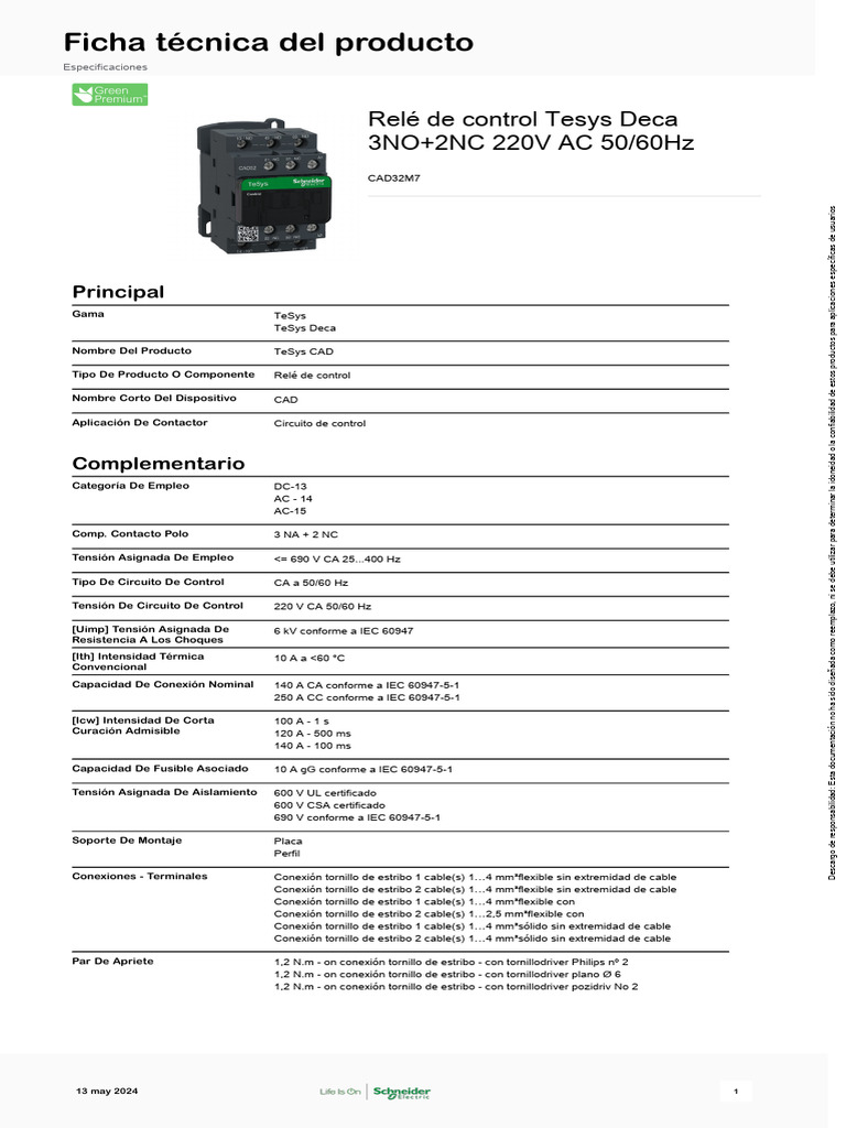 Schneider Electric - TeSys-k-d-SK-auxiliary-contactors - CAD32M7 | PDF ...
