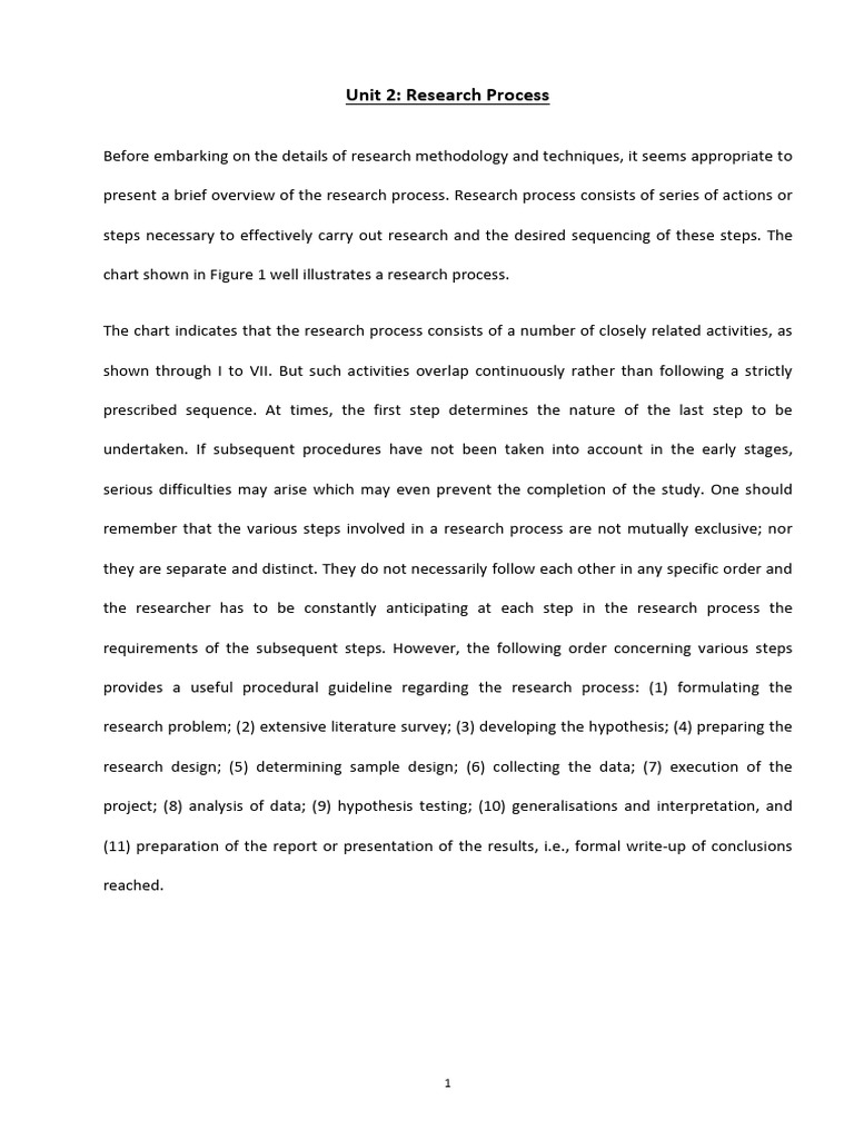 Unit 2 - Research Process | PDF | Sampling (Statistics) | Hypothesis