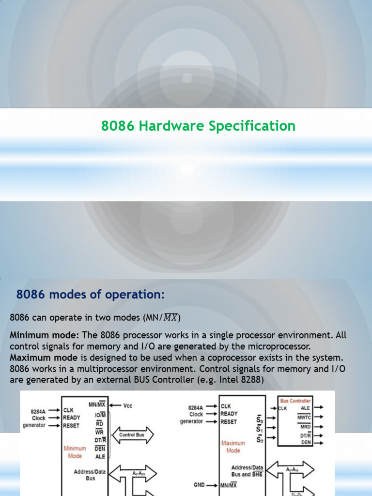 8086 Hardware-Specification | PDF | Input/Output | Computer Engineering