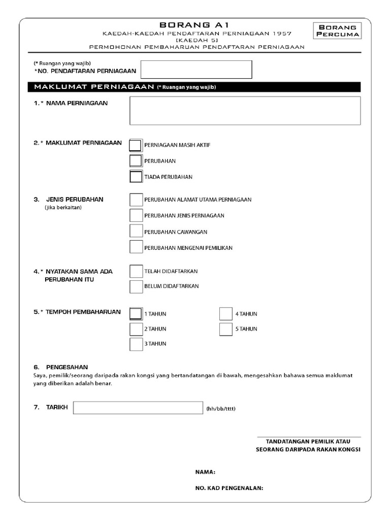 Borang A1 | PDF