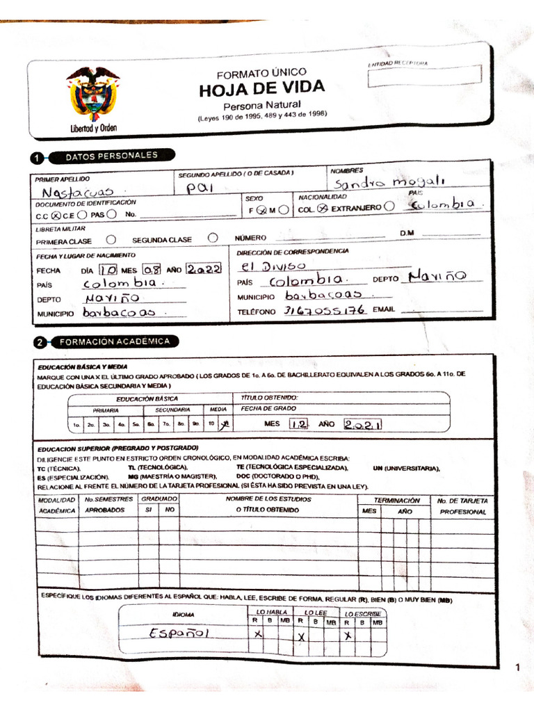 HDV Sandra Magally Nastacuas | PDF