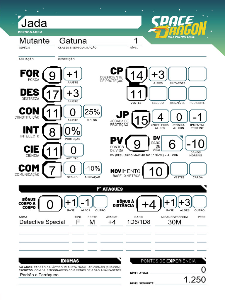 Ficha-JADA LV 1 (Lívia) | PDF