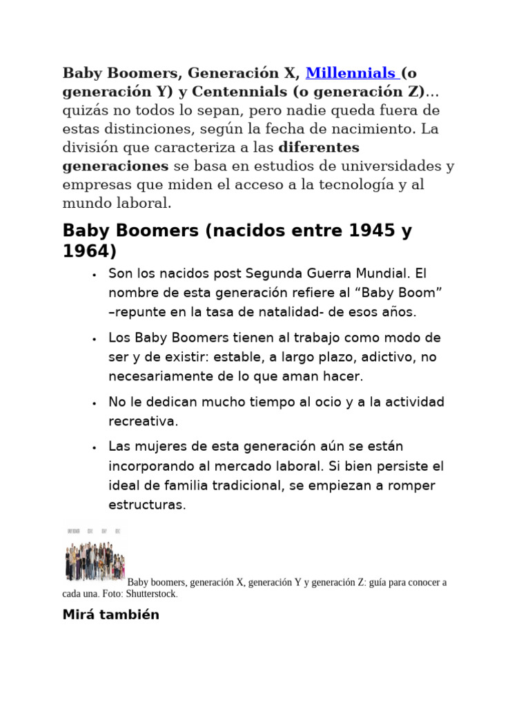 Baby Boomers (Nacidos Entre 1945 y 1964) : Baby Boomers, Generación X ...