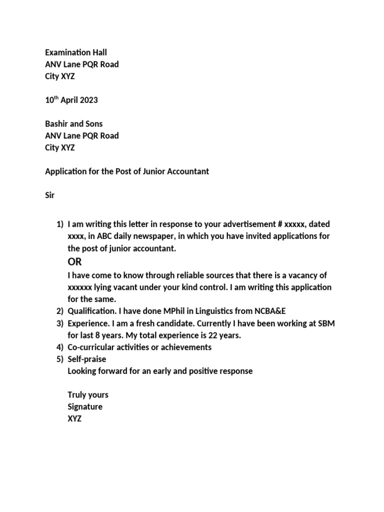 Job Letter Sample | PDF