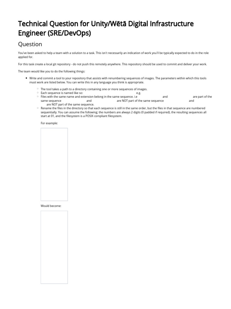 Unity Infrastructure Engineer Technical Question | PDF | File System ...