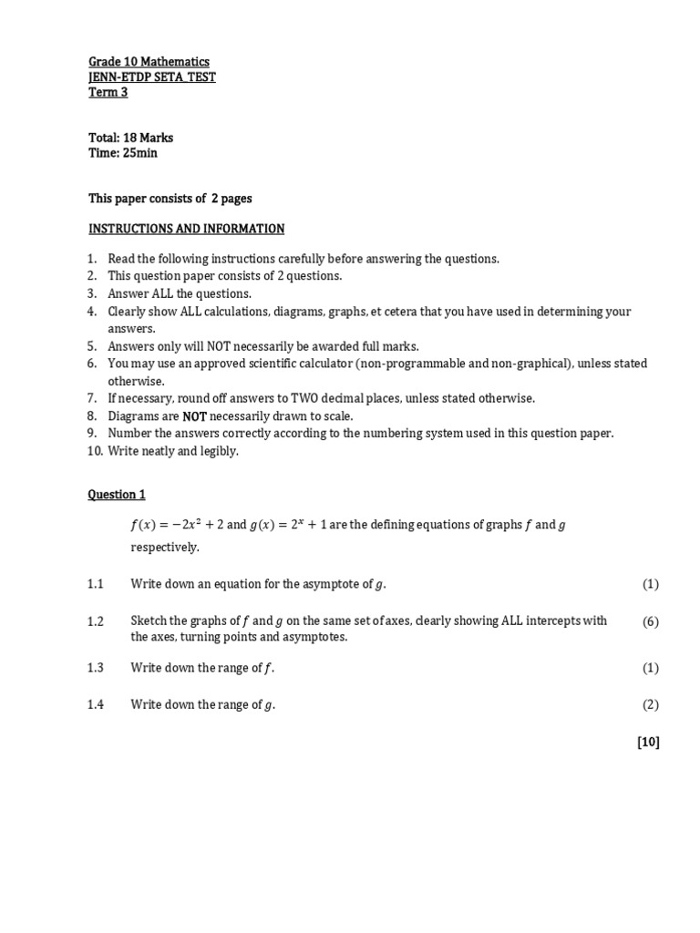 Test 1 Term 3, Jenn ETDP Seta | PDF