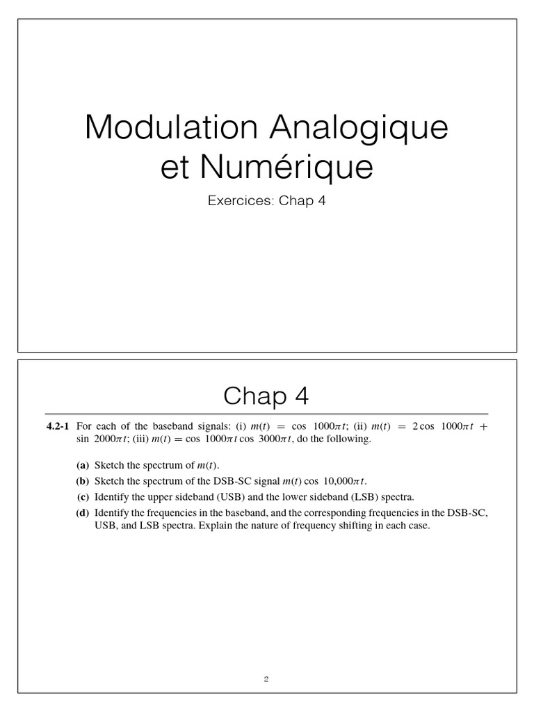 Homework Chap4 TwoSlides | PDF | Modulation | Detector (Radio)