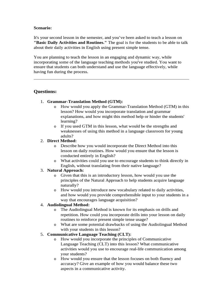 Midterm | PDF | Teaching Method | Language Acquisition