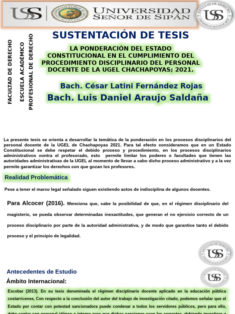 Diapo Sustentacion de Tesis Latini Daniel 2022 Uss | PDF | Debido al ...