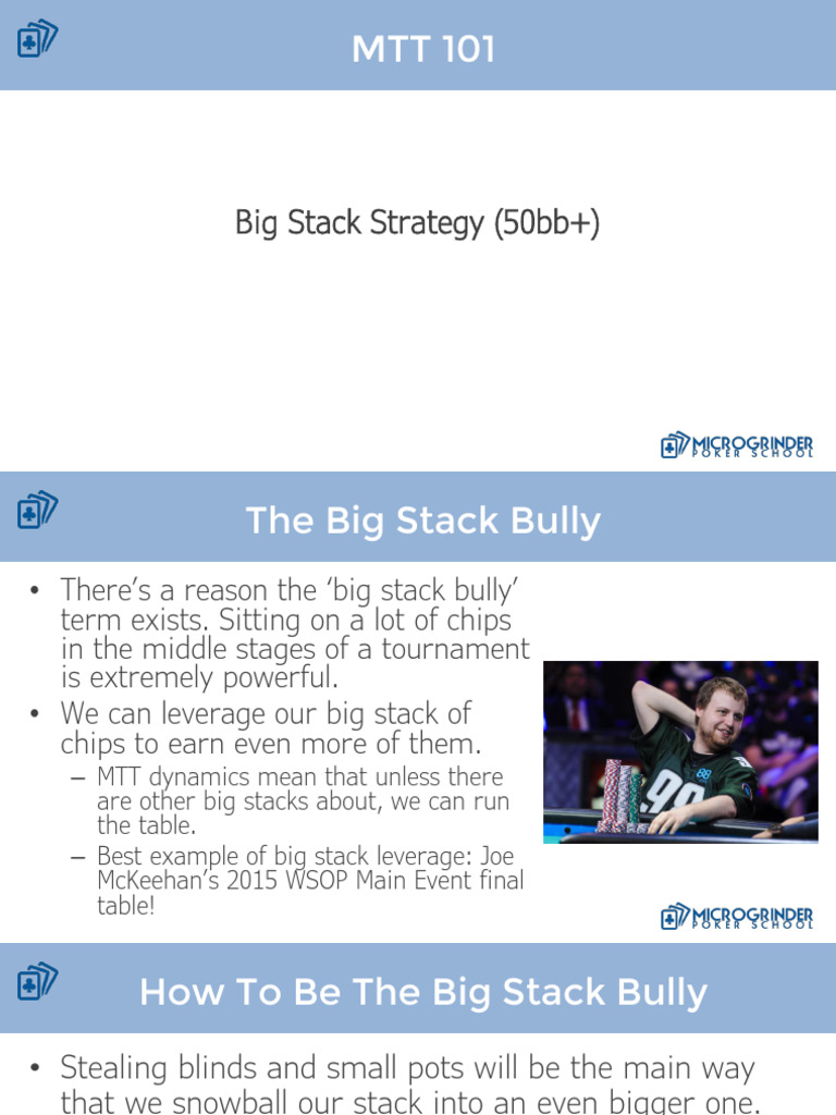 Big Stack Strategy (50bb+) | PDF