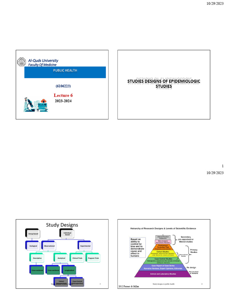 Study Designs Part For Student - PPTX 22.10.2023 2 | PDF | Cohort Study | Experiment