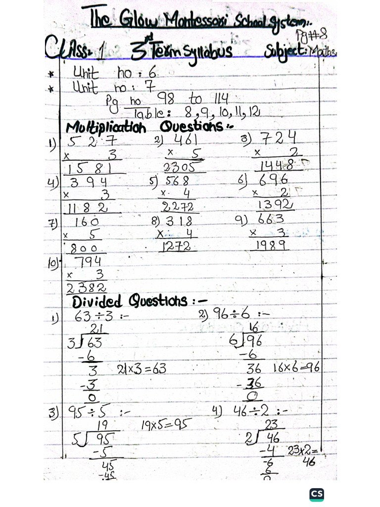 Maths Class 1 | PDF