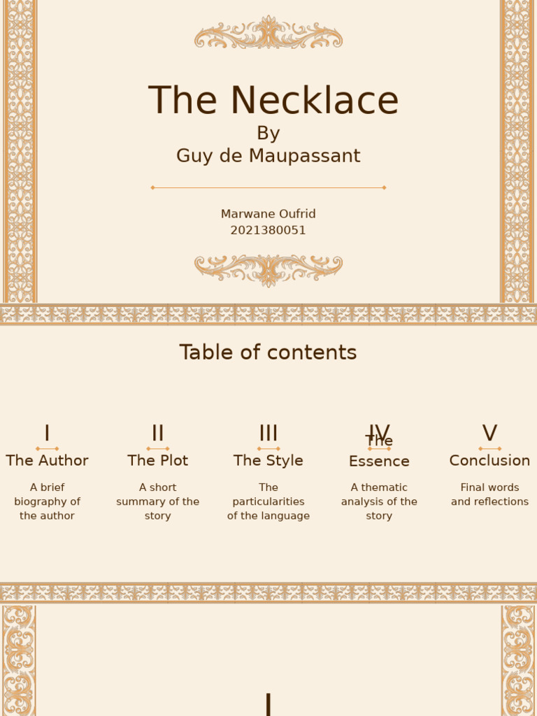 The Necklace - Marwane Oufrid | PDF