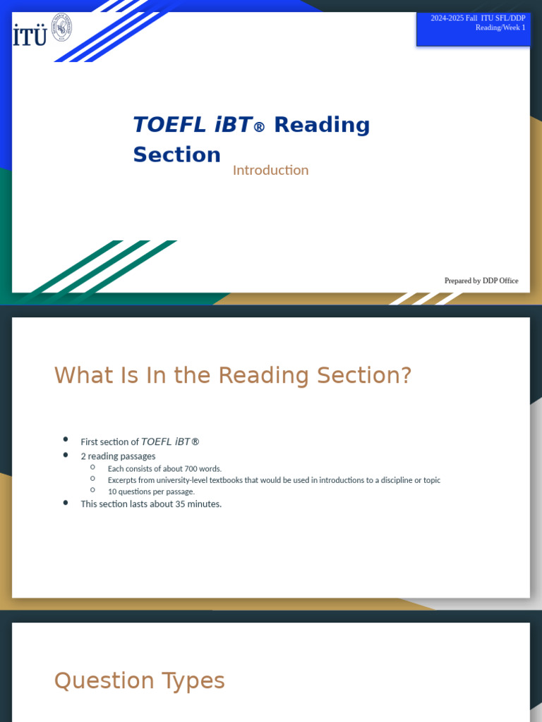 Introduction to TOEFL iBT® Reading Section | PDF | Vocabulary | Human ...