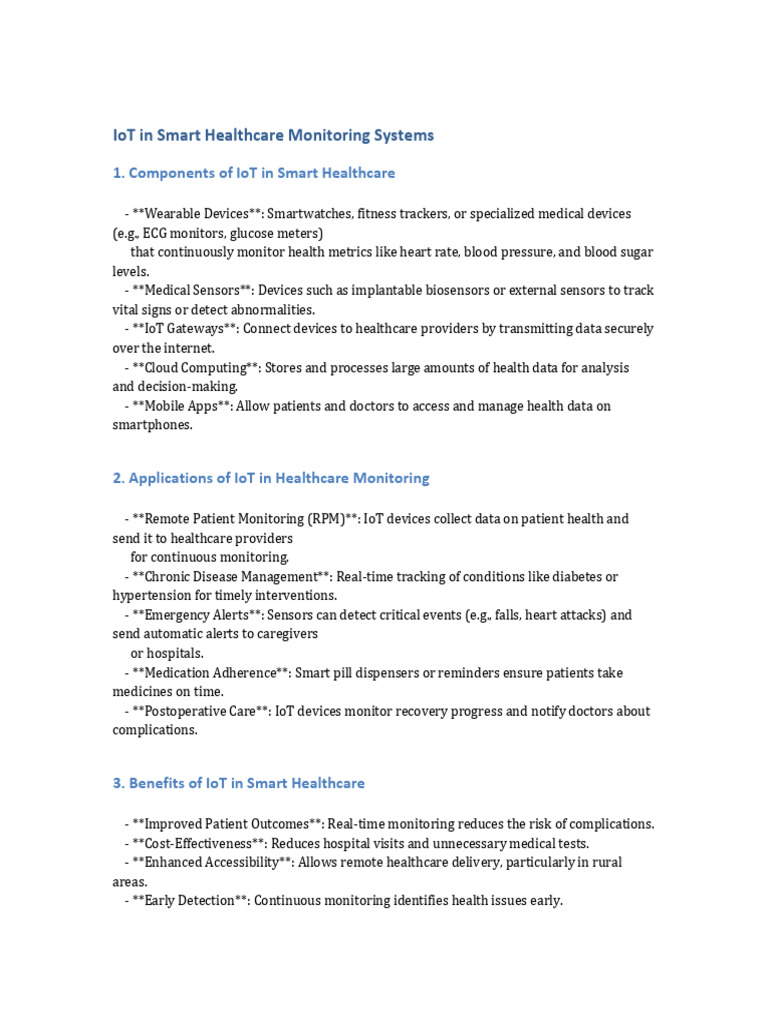 IoT in Smart Healthcare Monitoring | PDF