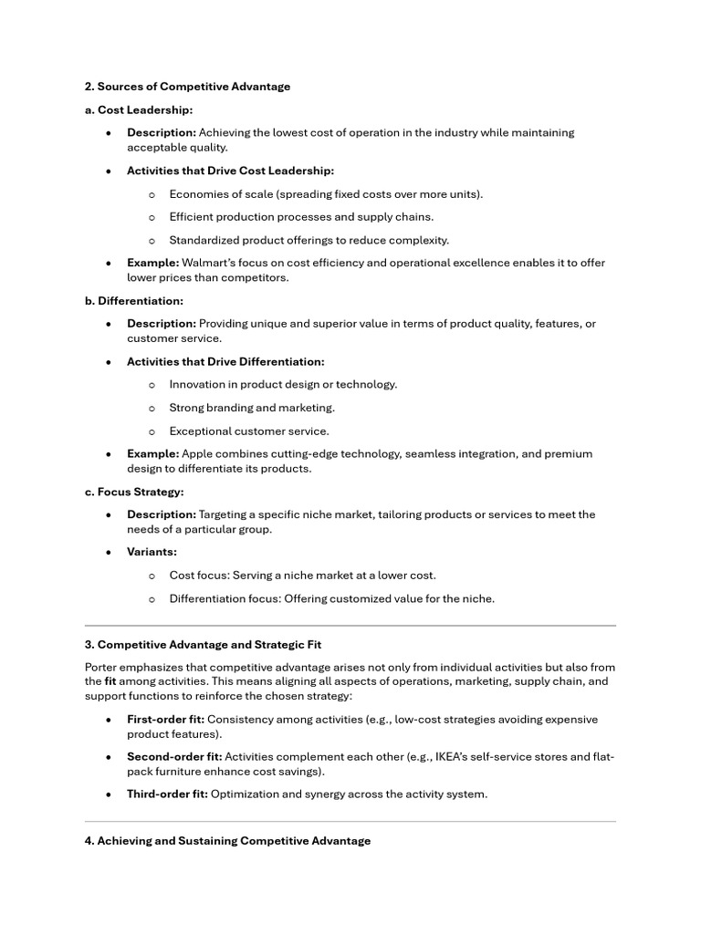 SM Notes | PDF | Competitive Advantage | Business Model