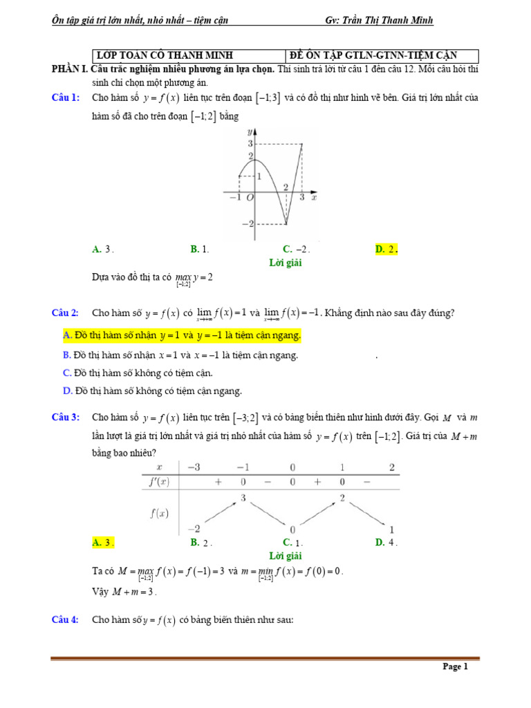 12 ôn tập gtln gtnn tiem can filelg | PDF