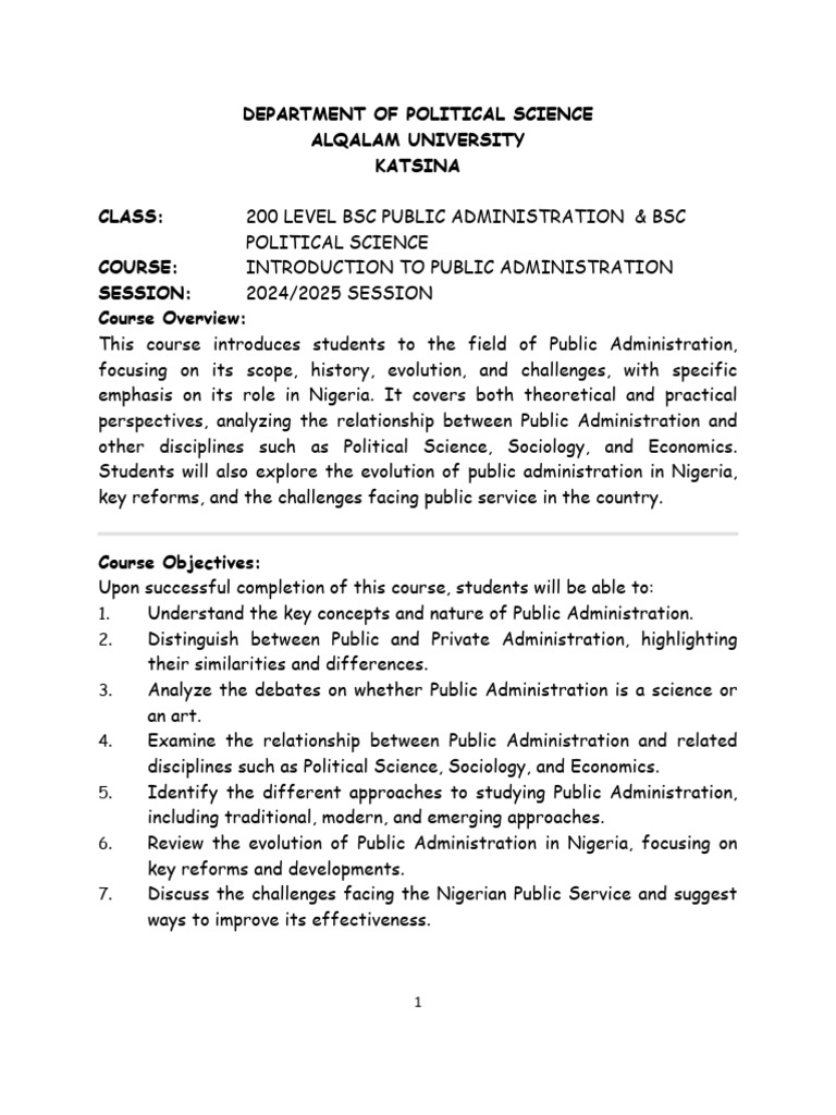 Introduction to Public Administration | PDF | Public Administration ...