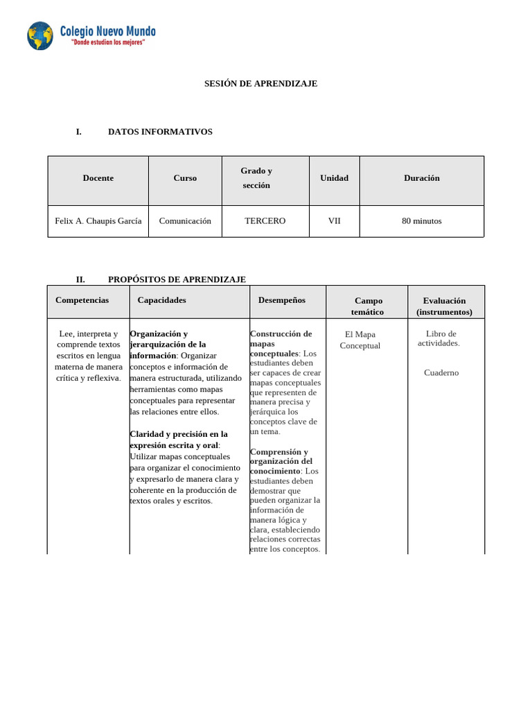 El Mapa Conceptual - TERCERO - RV | PDF | Aprendizaje | Evaluación
