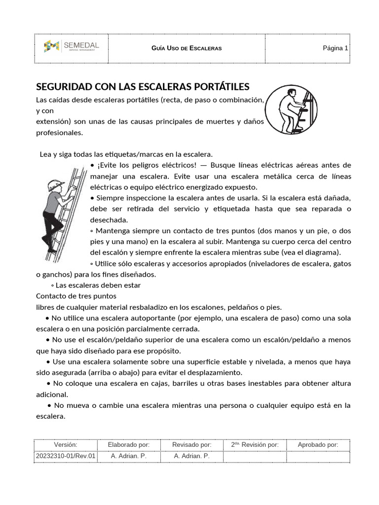 Seguridad en Escaleras Portátiles | PDF | Escalera