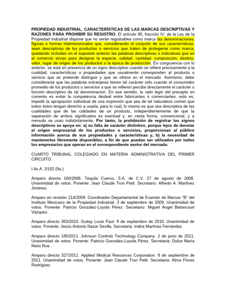 Tesis Marcas Descriptivas | PDF | Marca | Propiedad
