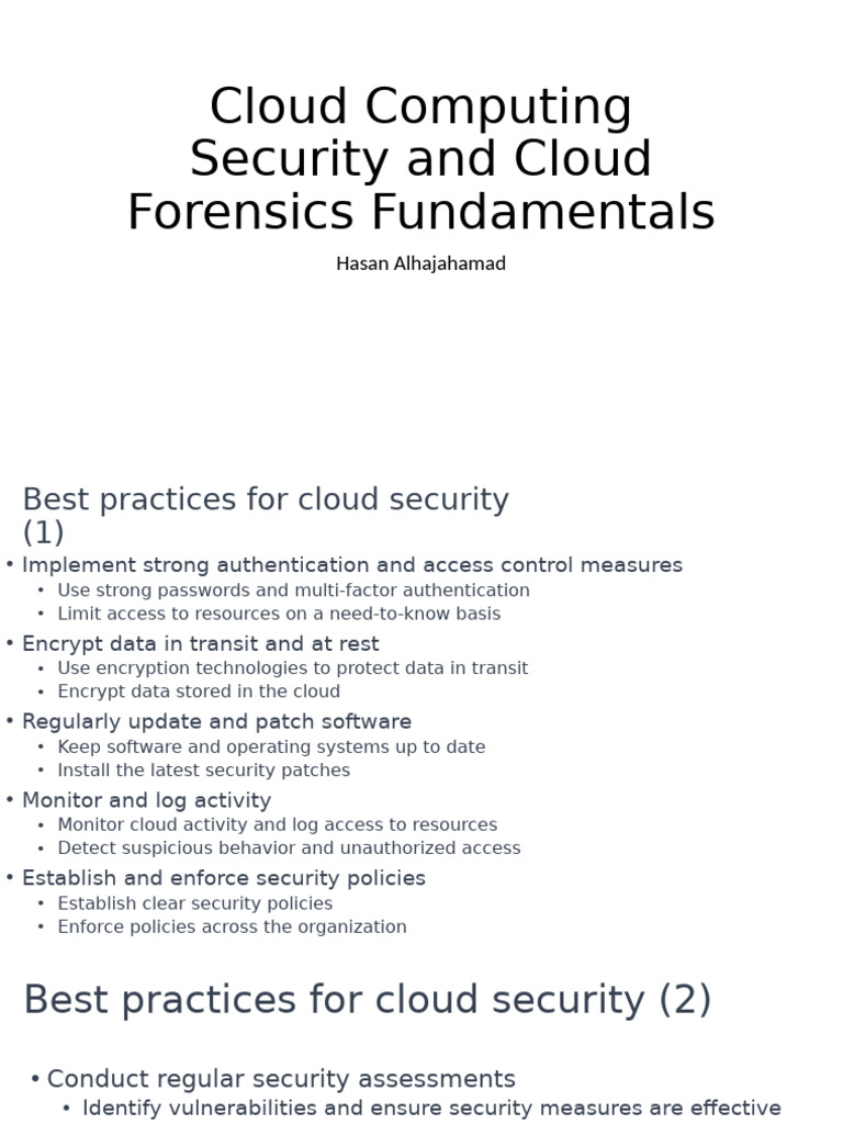Cloud Computing Security Fundamentals | PDF | Computer Security | Security