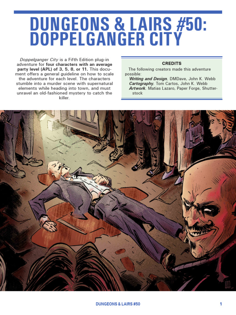 DMDave - Dungeons & Lairs 50 - Doppelganger City - Full Version | PDF ...