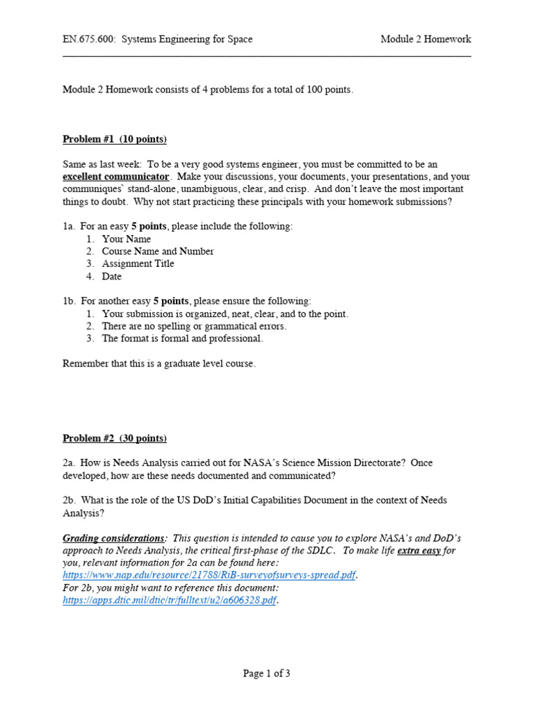 Module 2 Homework.v2.Solution Set | PDF | Nasa | Science
