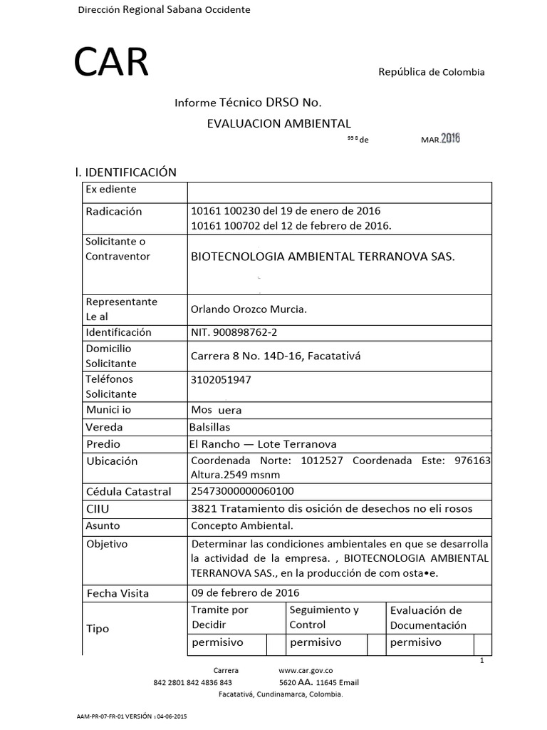 Aval Car Biotecnologia Terranova | PDF