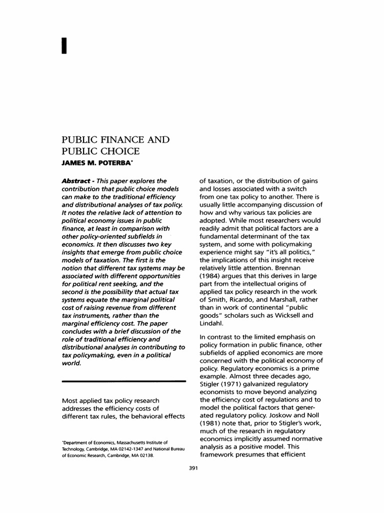 Political Economy of Tax Policy Analysis | PDF | Taxes | Economics