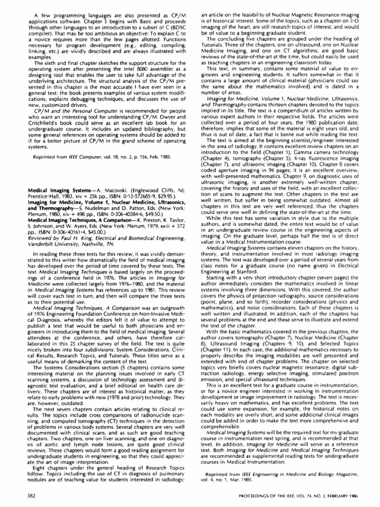 Overview of Medical Imaging Systems | PDF | Medical Imaging | Ct Scan