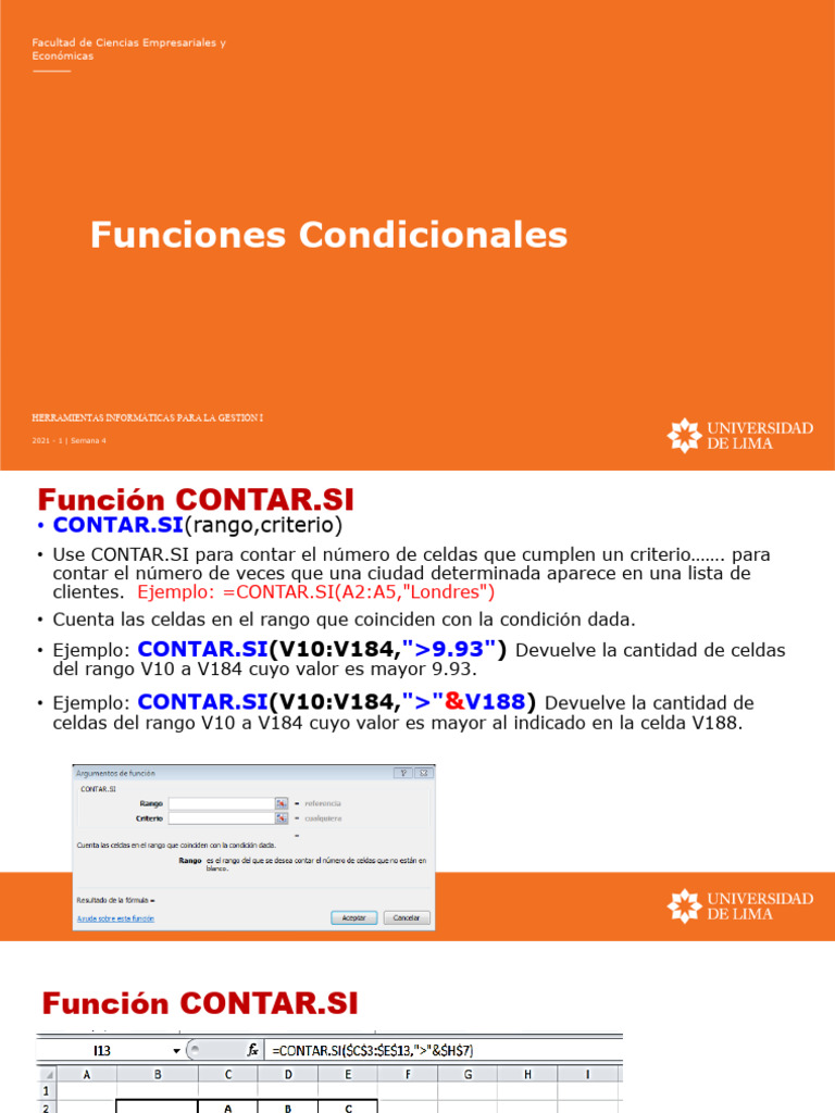 Funciones Condicionales en Excel | PDF
