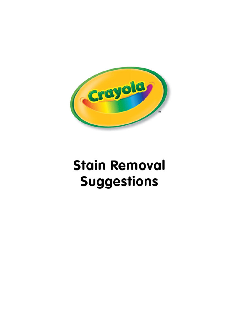 Crayola Stain Removal Guide | PDF