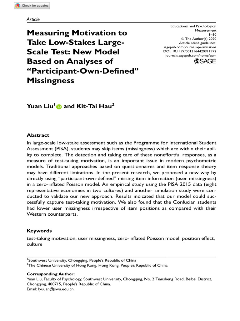 Measuring_Motivation_to_Take_Low_Stakes | PDF | Programme For ...