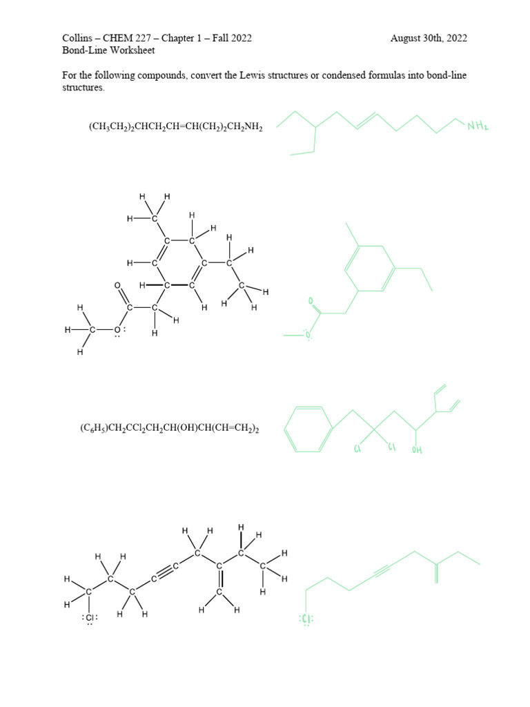 Bond-Line Structures for CHEM 227 | PDF