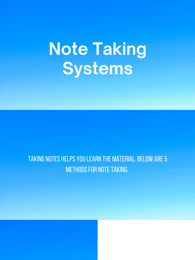 Note Taking Systems | PDF