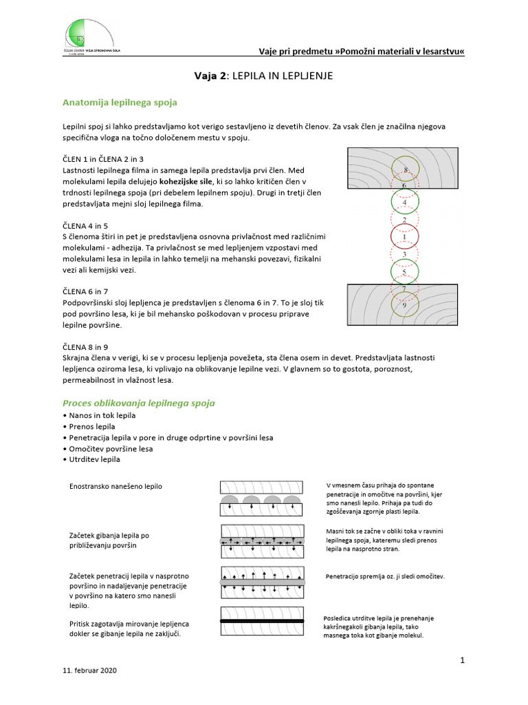 Vaja 2_PML_Lepila_2020_Delovni list | PDF