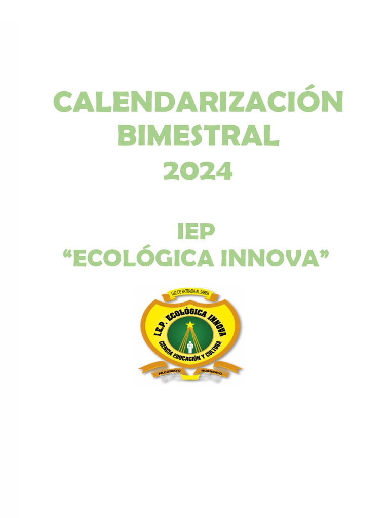Calendarizacion 2024 | PDF