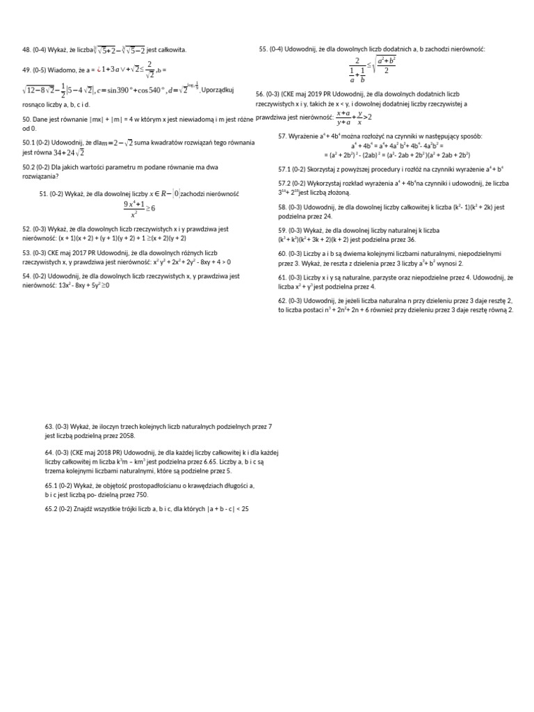 Zestaw Zadan Matematyka | PDF