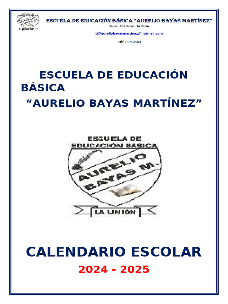 CALENDARIO ESCOLAR 2024-2025 | PDF