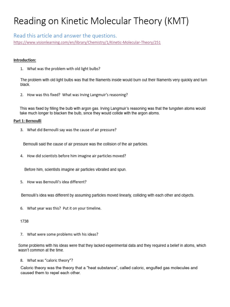 KMT_and_Gas_reading | PDF | Gases | Temperature
