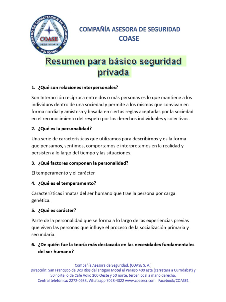 Resumen_del_curso_basico_de_seguridad_privada__1_ | PDF | Cartucho (armas de fuego) | Armas de fuego