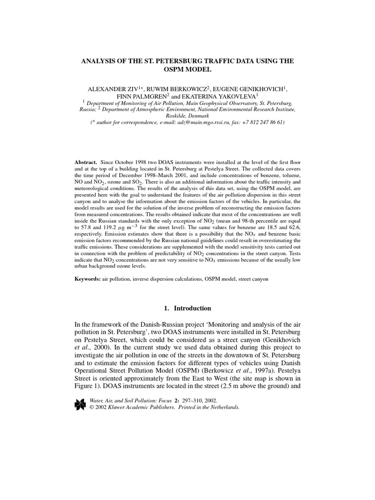 Ziv Berkowicz ST - Petersberg | PDF | Air Pollution | Quantile