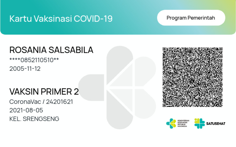 SERTIFIKAT-VAKSIN-DOSIS 2-ROSANIA-208 | PDF