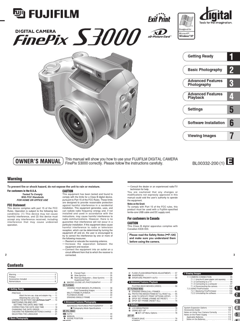 Fujifilm - S3000 Digital Camera Manual | PDF | Camera Lens | Camera