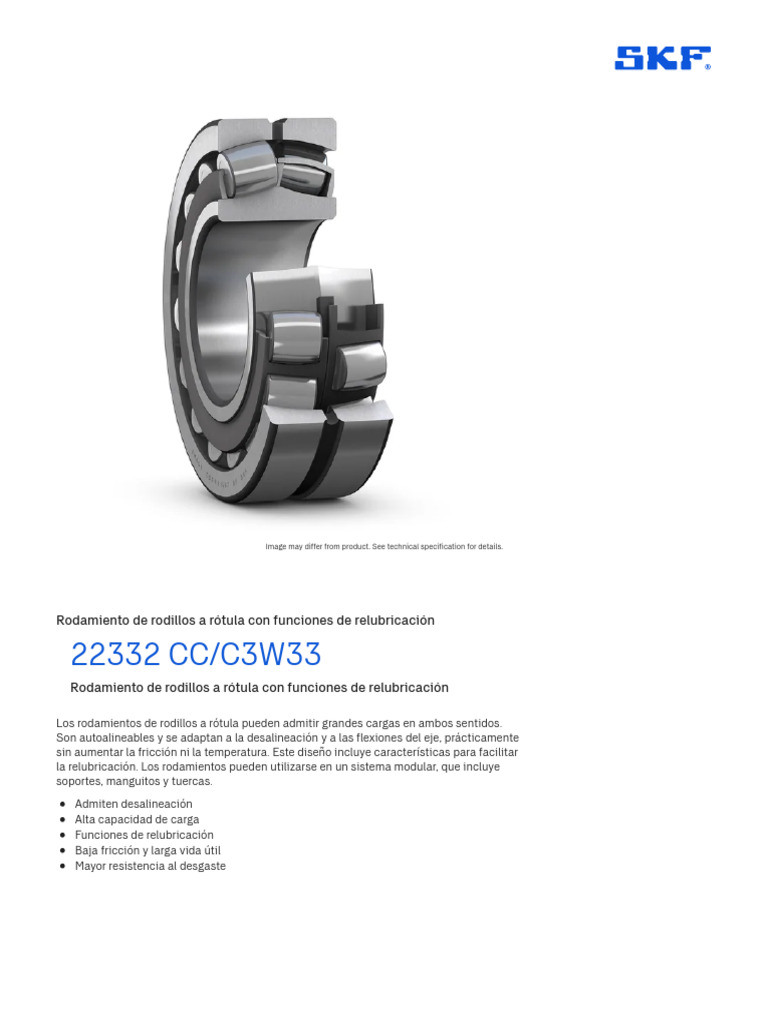 CC - C3W33 - Rodamientos de Rodillos A Rótula - SKF | PDF | Red mundial | Internet y web