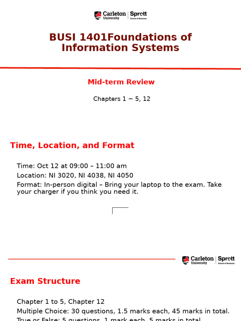Week06 MidtermReview BS 2024F | PDF | Data Warehouse | Malware
