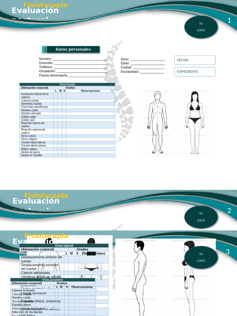 Evaluación Postural | PDF | Pelvis | Pie