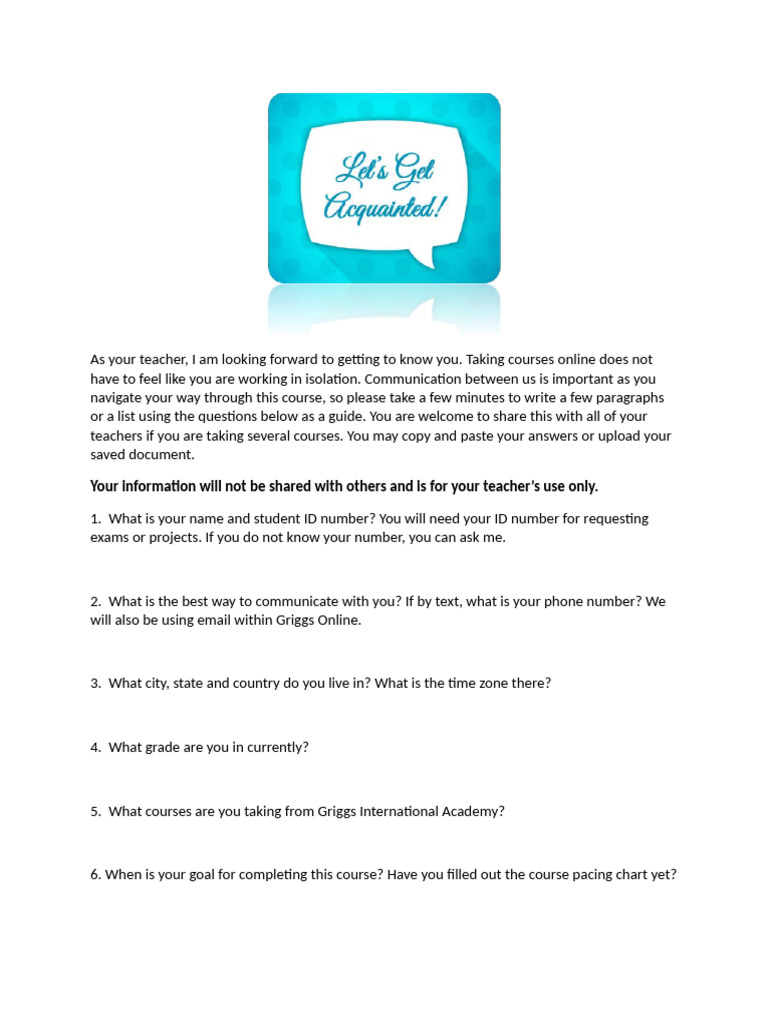 Lets Get Acquainted | PDF